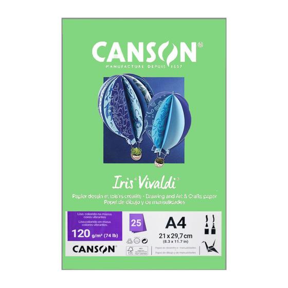 Papel Canson A4 Iris Vivaldi 120g 25Fls - Escolha a cor - Papéis - Magazine Luiza