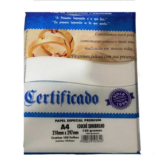 Papel Couchê Semibrilho A4 Branco 160g 100 Folhas - MasterPrint - Papéis - Magazine Luiza