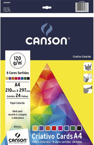 Papel criativo A4 120g Canson cards 8 cores com 24 folhas - Papéis - Magazine Luiza
