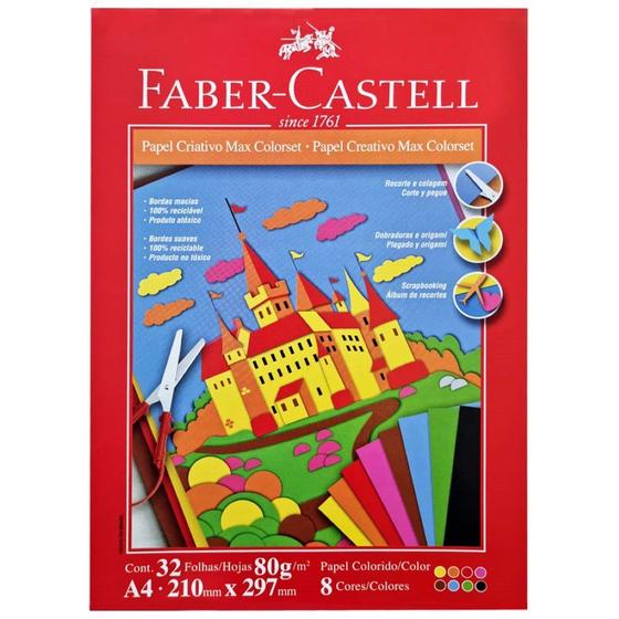 Papel Criativo A4 Max Colorset 8 Cores Faber Castell 32 Folhas - Papéis ...