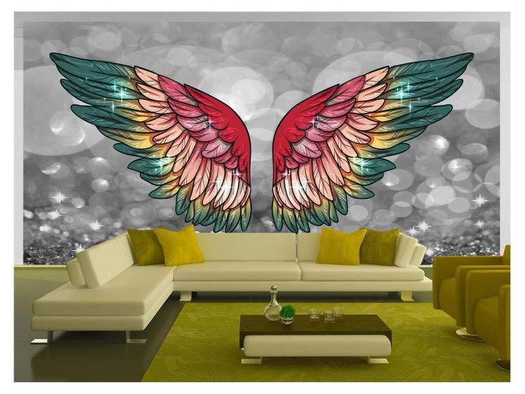 Papel De Parede 3D Arte Asas Selfie Insta Cores 3,5M Tra298 - Você ...
