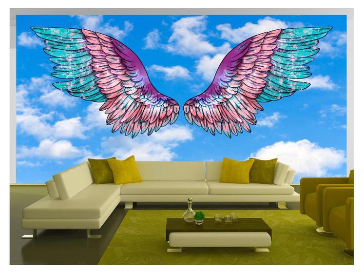 Papel De Parede 3D Arte Asas Selfie Insta Cores 3,5M Tra347 - Você ...