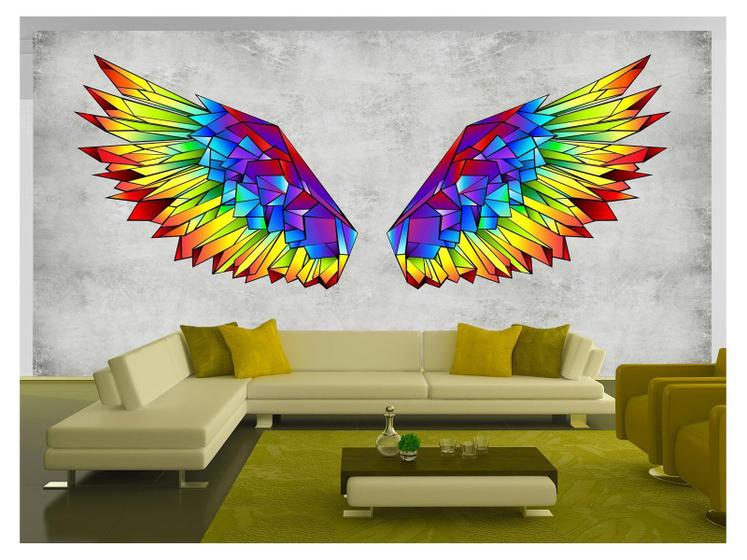 Papel De Parede 3D Arte Asas Selfie Insta Cores 3,5M Tra371 - Você ...