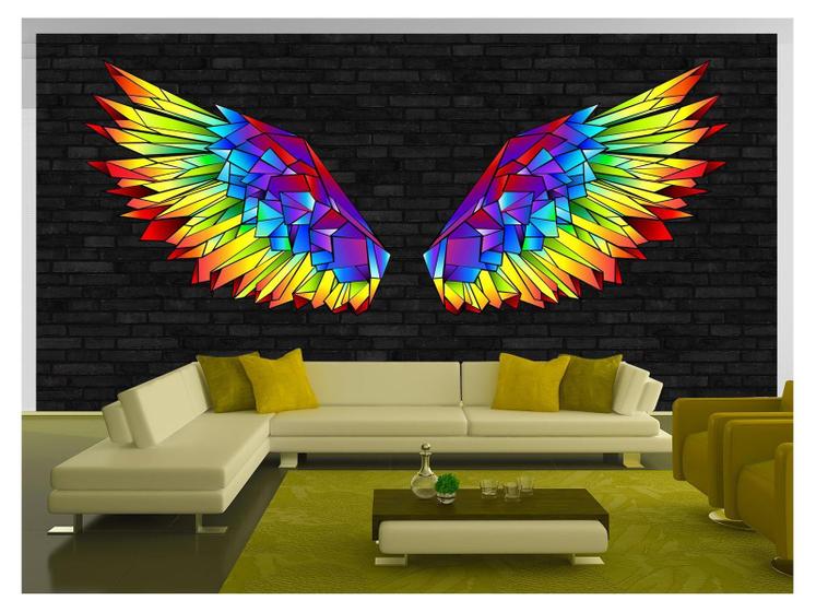 Papel De Parede 3D Arte Asas Selfie Insta Cores 3,5M Tra433 - Você ...