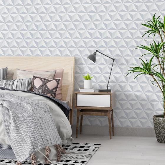 Papel De Parede 3D Branco Adesivo Vinílico Lavável Colante ...
