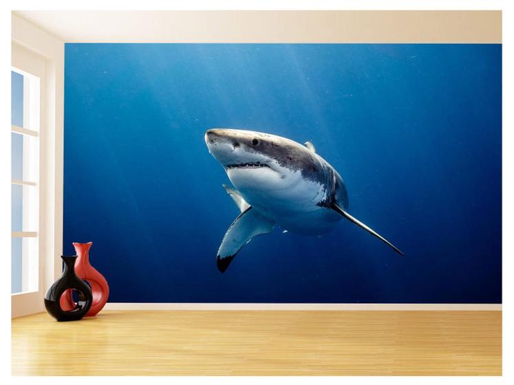 Papel De Parede 3D Fundo Do Mar Tubarão Branco 3,5M Fm120 - Você Decora - Papel de Parede ...