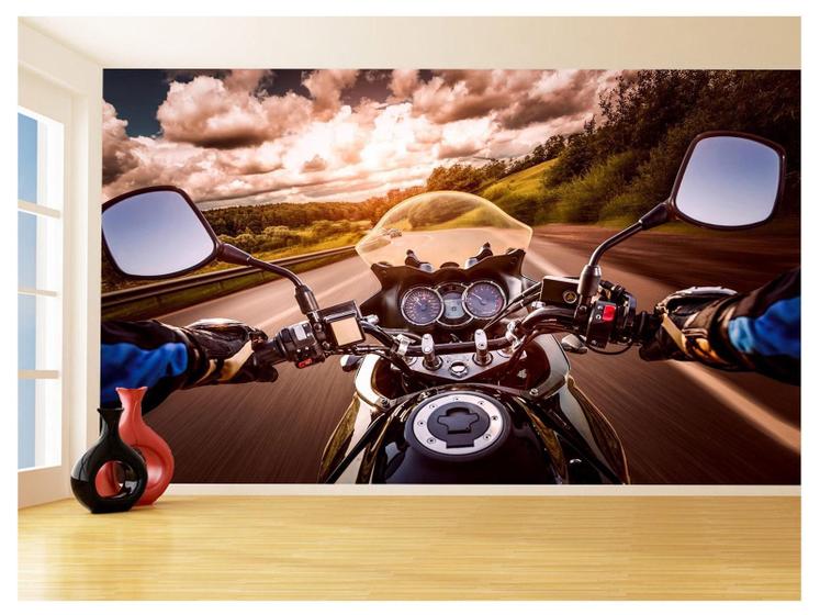 Papel De Parede 3D Moto Esporte Viagem Estrada 3,5M Bkm88 - Você Decora - Papel de Parede ...