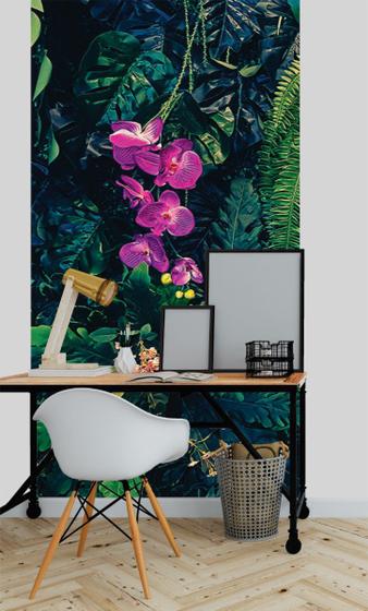 Papel de Parede 3D Painel 1M Folha Flores tropical Vivo Jadim Realista ...