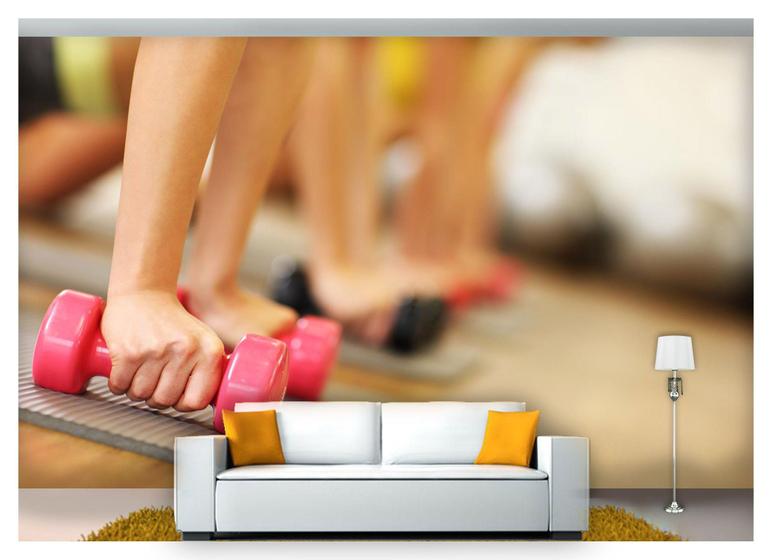 Papel De Parede Academia Halteres Exercício 3D Aca03 - Você Decora ...