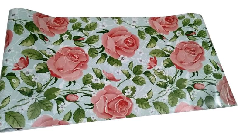 Papel De Parede Adesivo Autocolante Floral Rosas 45 Cm X 5 Mts