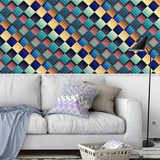Papel De Parede Adesivo Lavável Xadrez 0017 - 1m x 58cm - Paredes Decoradas - Papel de Parede ...