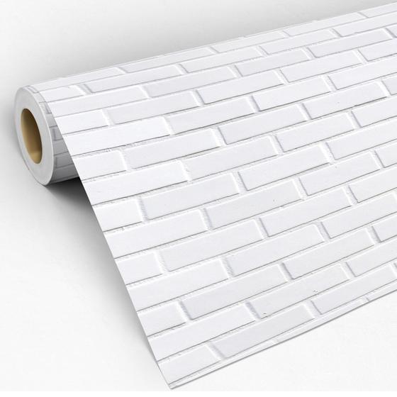 Papel De Parede Adesivo Sala Auto Colante Tijolinho Branco Gesso - Pro ...