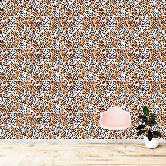 Papel De Parede Adesivo Vinil Animal Estilo Onça Pintada Delicadas ...
