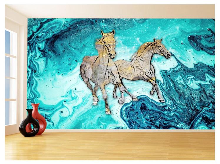 Papel De Parede Animais Pop Art Cavalos Cores 3,5M Pxa347 - Você Decora ...