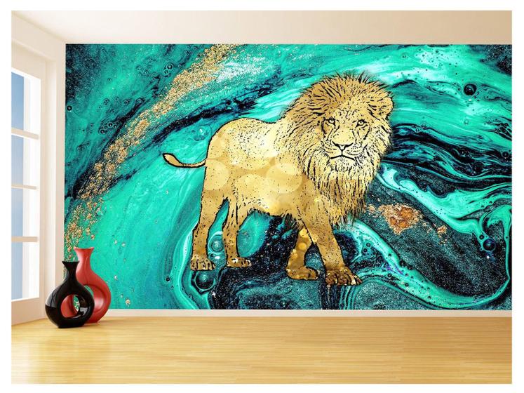 Papel De Parede Animais Pop Art Leão Rei Selva 3,5M Pxa30 - Você Decora - Papel de Parede ...