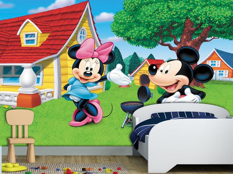 Papel De Parede Autocolante Infantil Mickey 0004 - 3m x 3m - Paredes ...
