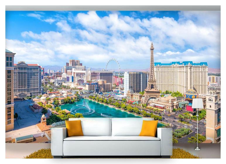 Papel De Parede Cidade Prédios Las Vegas 3D Ncd223 - Você Decora ...