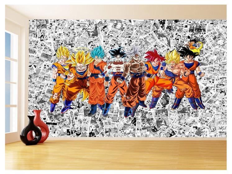 Papel De Parede Dragon Ball Goku Vegeta Anime 3,5M Dbz136 - Você Decora ...