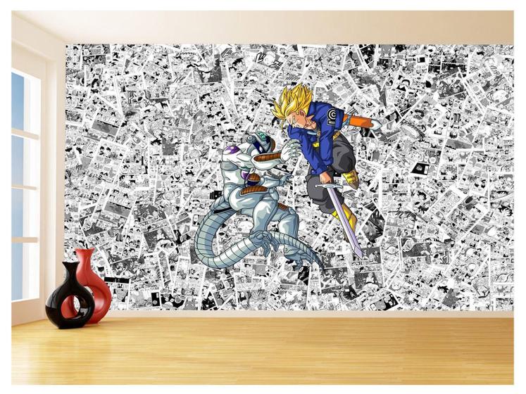Papel De Parede Dragon Ball Goku Vegeta Anime 3,5M Dbz172 - Você Decora ...