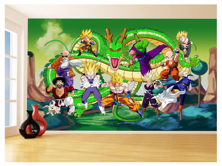 Papel De Parede Dragon Ball Goku Vegeta Anime 3,5M Dbz286 - Você Decora ...