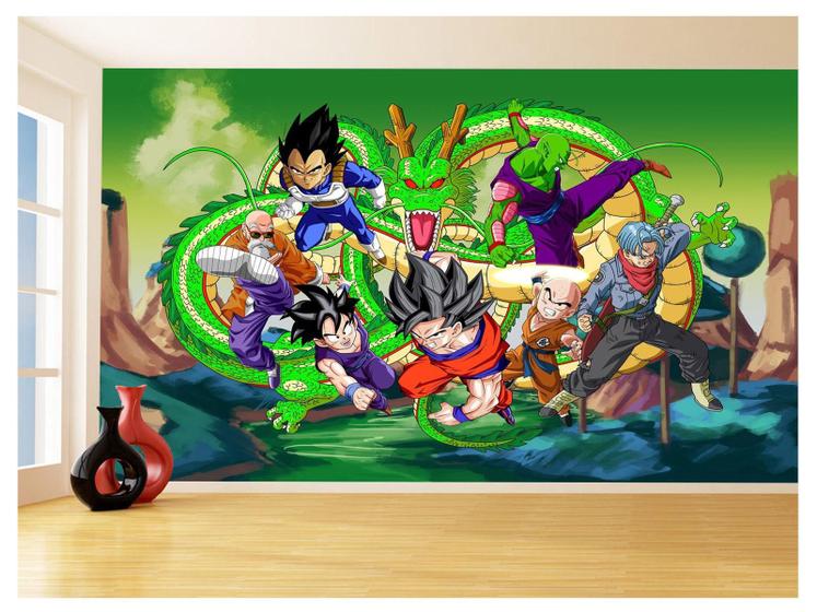 Papel De Parede Dragon Ball Goku Vegeta Anime 3,5M Dbz290 - Você Decora ...