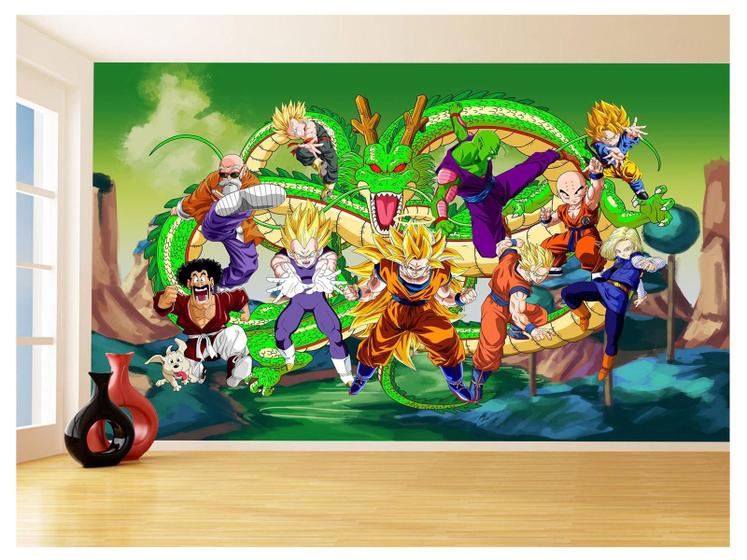 Papel De Parede Dragon Ball Goku Vegeta Anime 3,5M Dbz292 - Você Decora ...