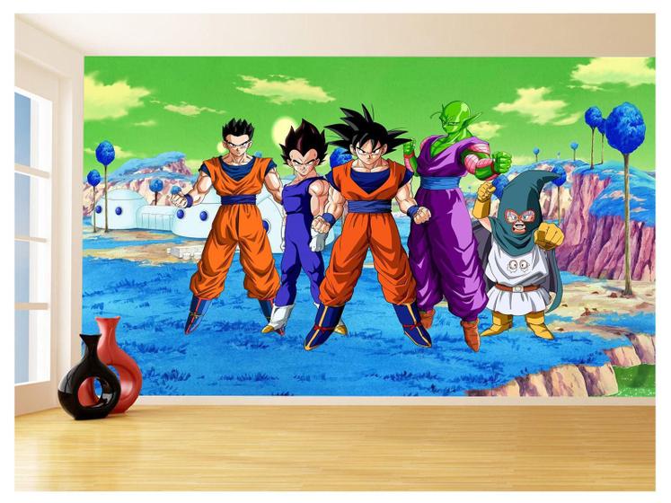 Papel De Parede Dragon Ball Goku Vegeta Anime 3,5M Dbz345 - Você Decora ...