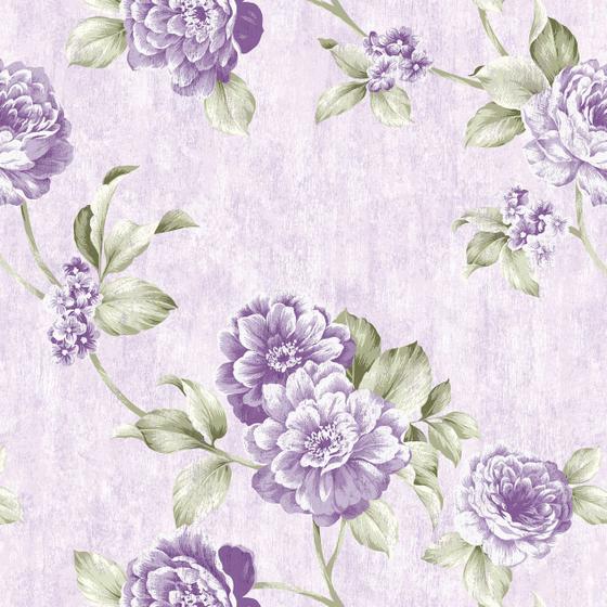 Papel de Parede Flores Roxa Com Fundo Craquelado - Adecorar - Papel de ...