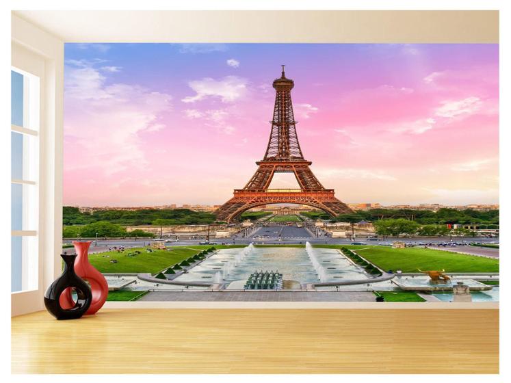 Papel De Parede Paris Torre Eiffel Sol Nuvens 3,5M Ncd301 - Você Decora - Papel de Parede ...