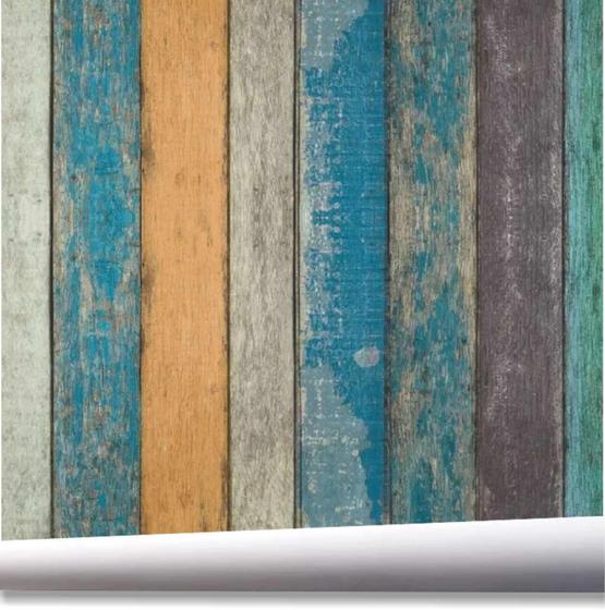 Papel De Parede Ripa Colorida Madeira Rustico Demolição A512 ...
