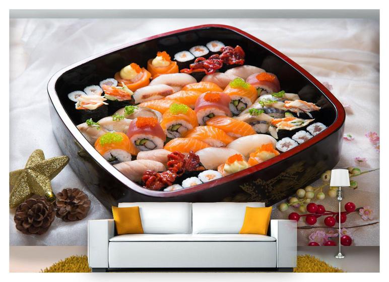 Papel De Parede Rodízio Japonês Sashimi 3D Al198 - Você Decora - Papel ...
