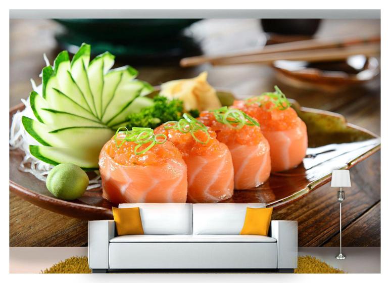 Papel De Parede Rodízio Japonês Sashimi 3D Al205 - Você Decora - Papel ...