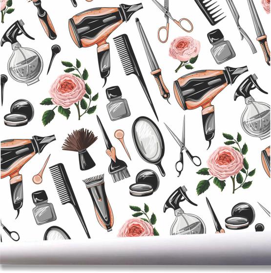 Papel De Parede Salão De Beleza Cabeleireiro Estética A678 - Quartinho Decorado - Papel de ...