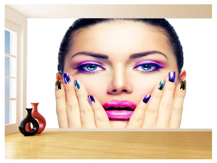 Papel De Parede Salão De Beleza Maquiagem Make 3,5M Slb45 - Você Decora - Papel de Parede ...