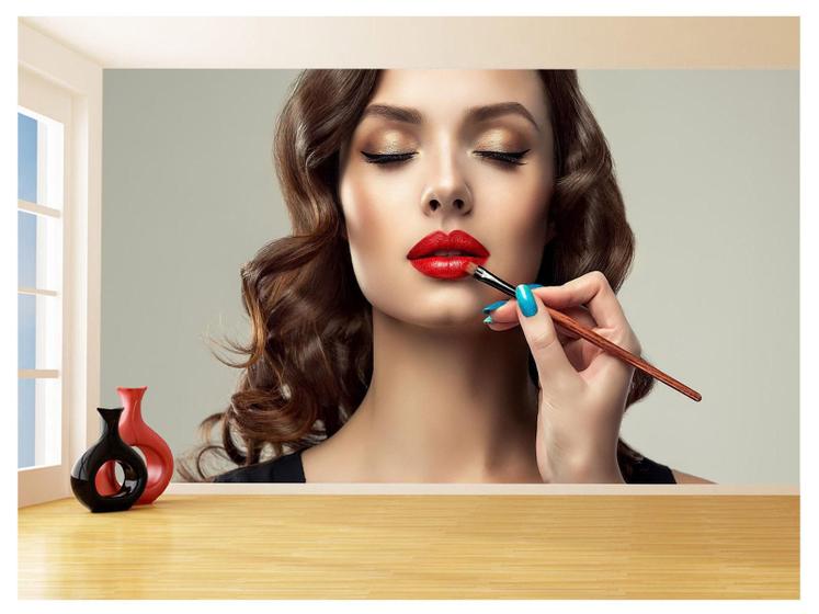 Papel De Parede Salão De Beleza Maquiagem Make 3,5M Slb62 - Você Decora - Papel de Parede ...