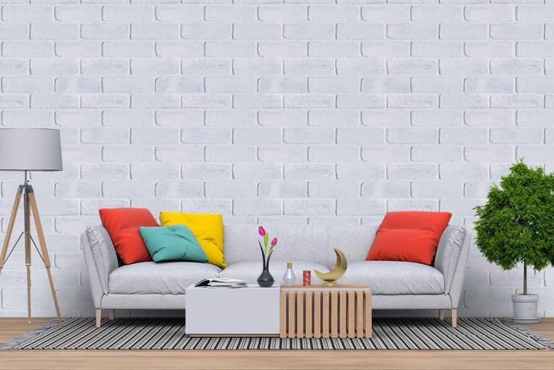 Papel de Parede Tijolinho Cor Gelo Autocolante-1M - Eu Que Decorei ...