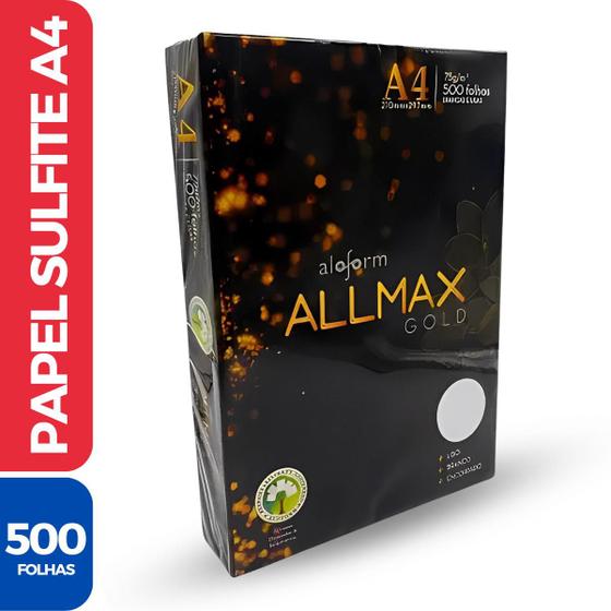 Papel Folha Sulfite A4 Branca - Allmax Gold - 500 folhas - ALOFORM ...