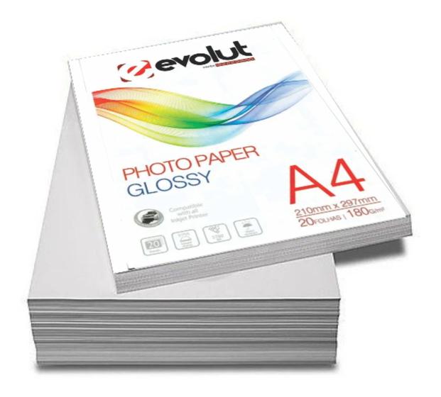 Papel Fotográfico A4 Brilhante 180g - 100folhas - Evolut - Papel Fotográfico - Magazine Luiza