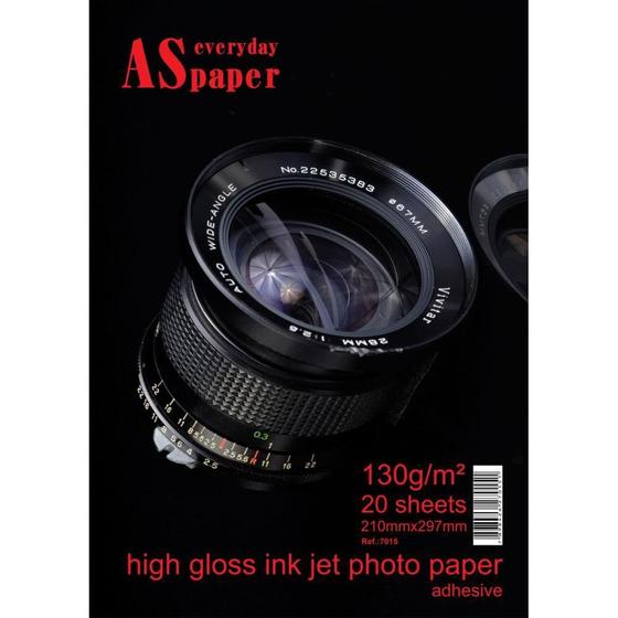 Papel Fotográfico INKJET A4 HIGH GLOSSY Adesivo 130G - Pacote com 20 Folhas - Usa Folien - Papel ...