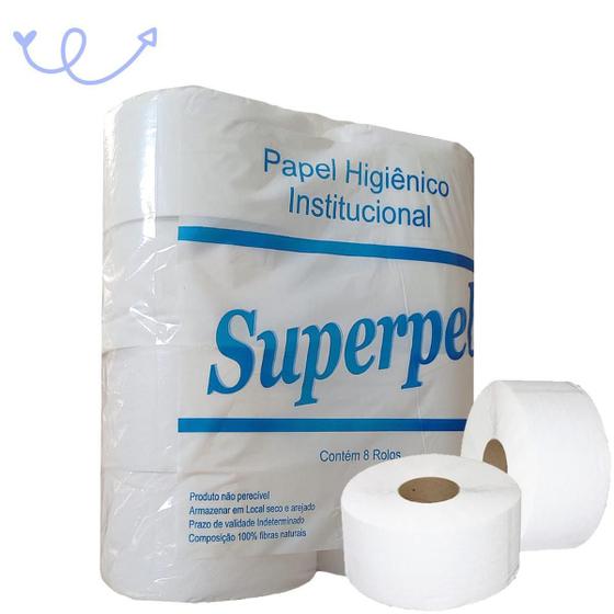 Papel Higiênico 100% Celulose Institucional Superpel 8 Rolos - Papel ...
