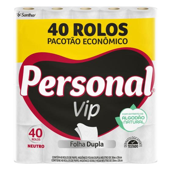 Papel Higiênico Personal Vip Folha Dupla 40 Rolos - Papel Higiênico ...