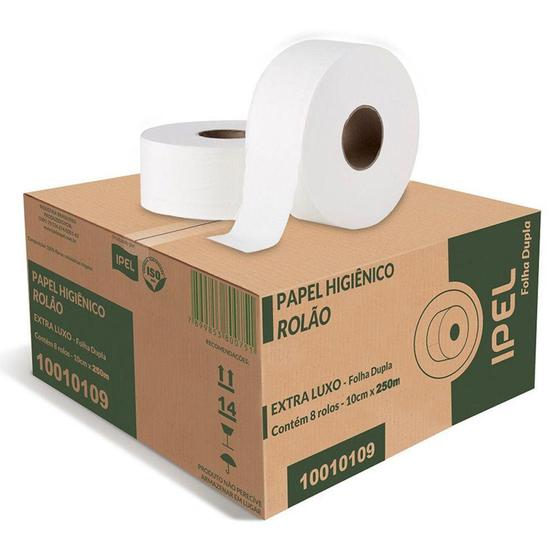 Papel higienico rolao folha dupla 100% cel 8x250m ipel - Rolão - Papel ...