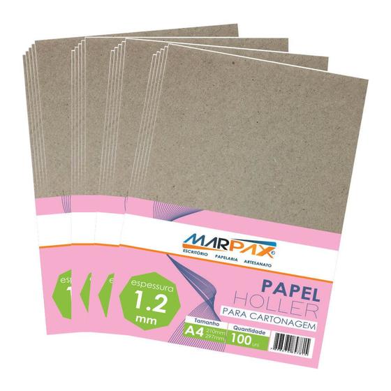 Papel Holler para cartonagem Marpax 1,2mm A4 210x297mm 100un - Papéis ...