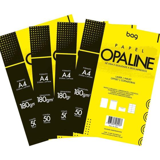 Papel Opaline A4 Com 200 Folhas 180G Branco - Bag - Papéis - Magazine Luiza