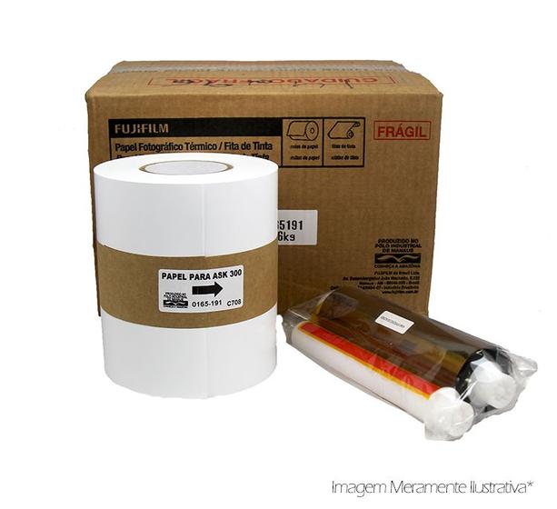 Papel + Ribbon 10x15 Para Impressora Fuji Ask 300 - FUJIFILM - Limpeza ...