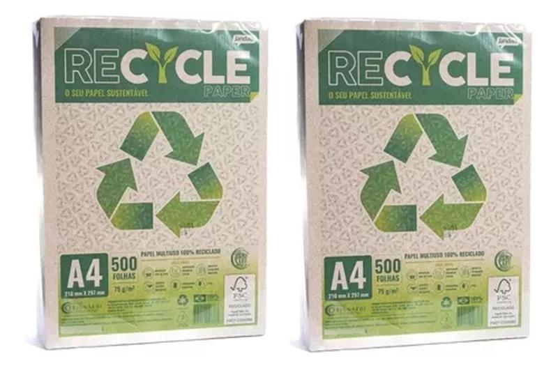 Papel Sulfite A4 Reciclado 75g Com 1000 Folhas Jandaia - Papel Sulfite - Magazine Luiza
