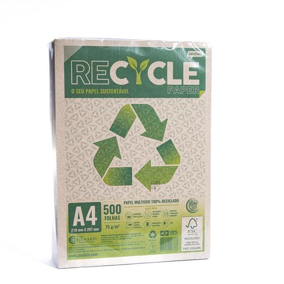 Papel Sulfite Reciclado A4 75G Pacote C/ 500 Unidades - Jandaia - Papel Sulfite - Magazine Luiza