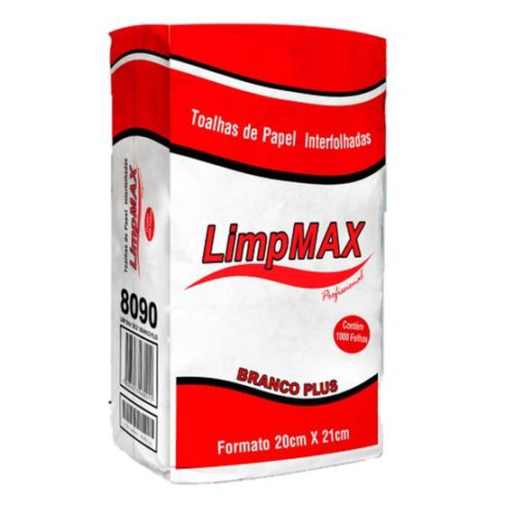 Papel toalha branco plus interfolhado - 1000 folhas / 20x21 - limpmax ...