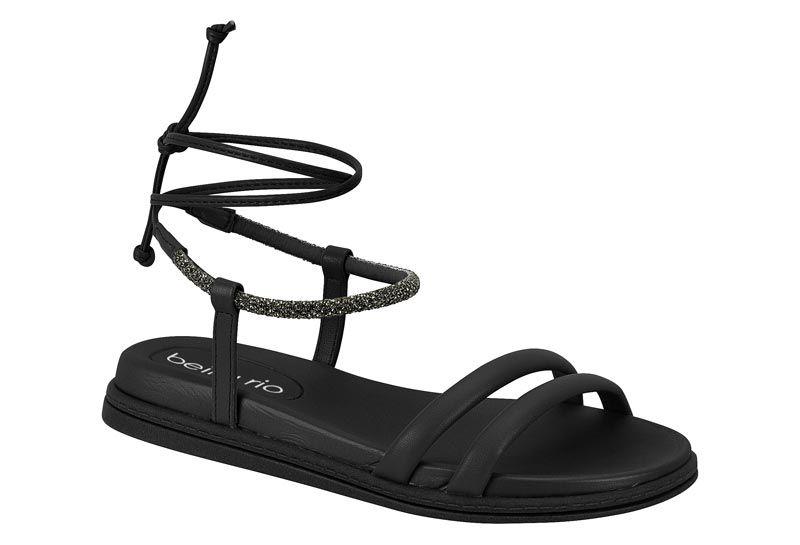 Papete Feminina Amarrar Preto Strass Beira Rio - Papete Feminina ...