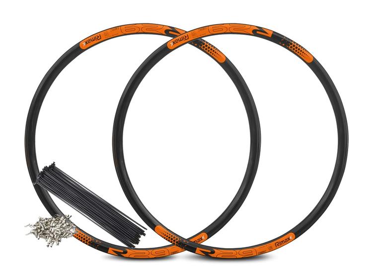 Par Aro 29 Raio Inox Rimaxx R29 Aero 36F Preto Laranja - Peças para ...